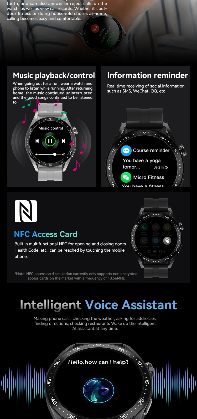 Amax 3 Pro Smart Watch 1.52-inch Round Display Bt Calling Fitness ...