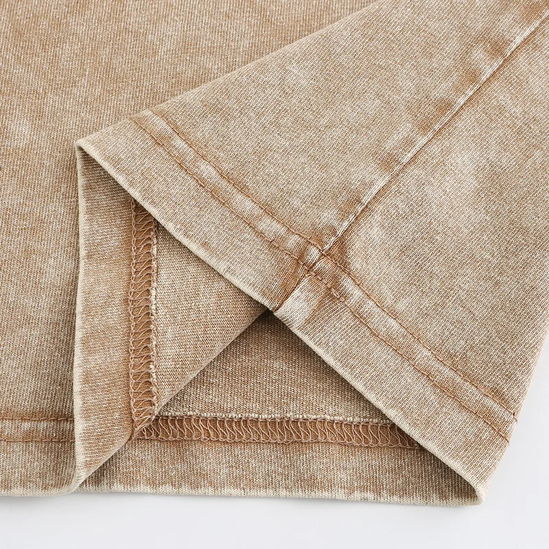 230g Custom Your Logo Hip Hop Streetwear T-shirt Men Batik Washed Drop Shoulder Cotton Vintage T ...