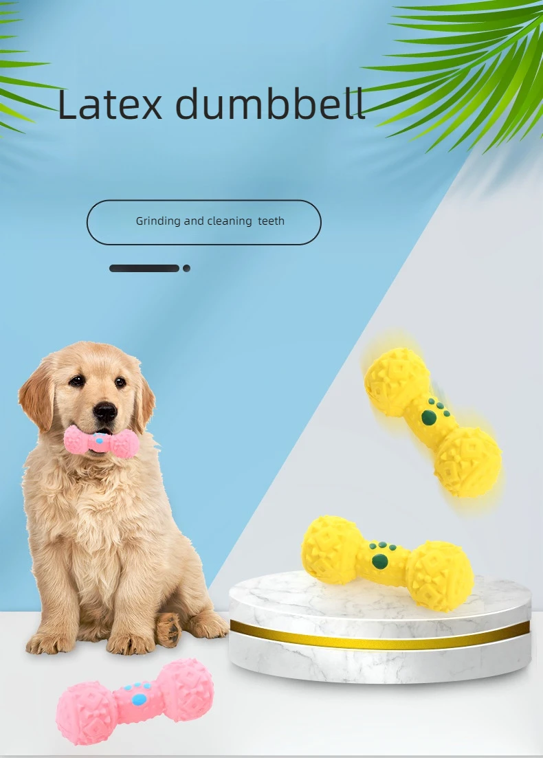 Wholesale Customized Dog Bite Dumbbell Interactive Latex Pet Chew Molar ...