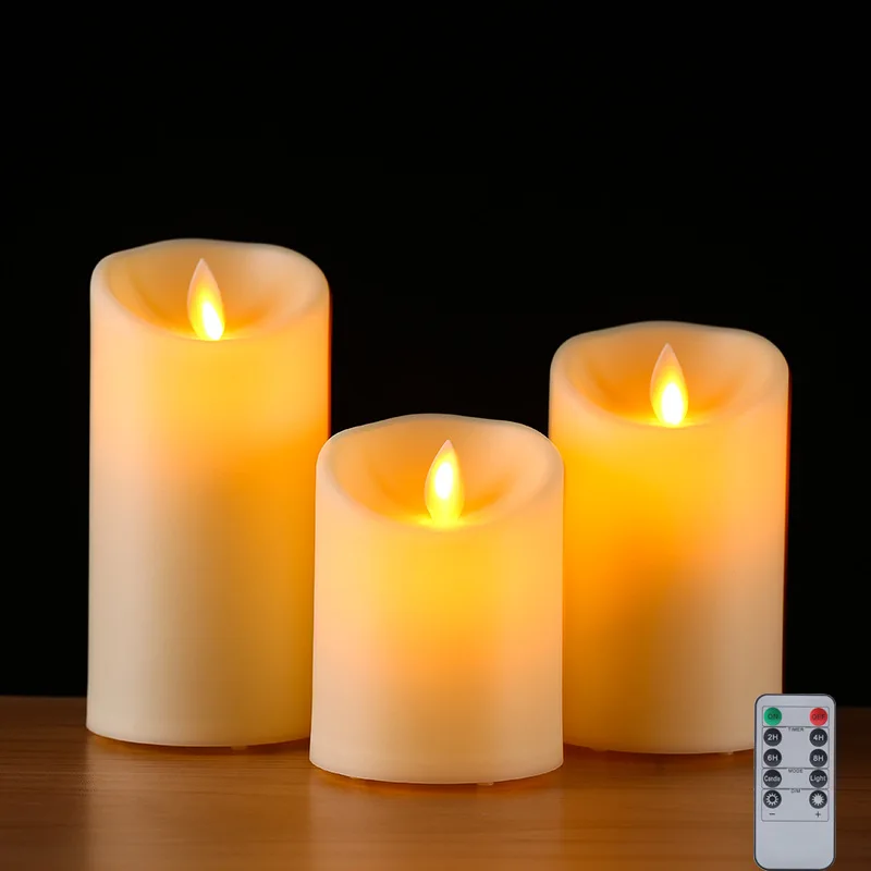 Rechargeable Led Flameless Pillar Candles With Moving Flame Led Candles ...