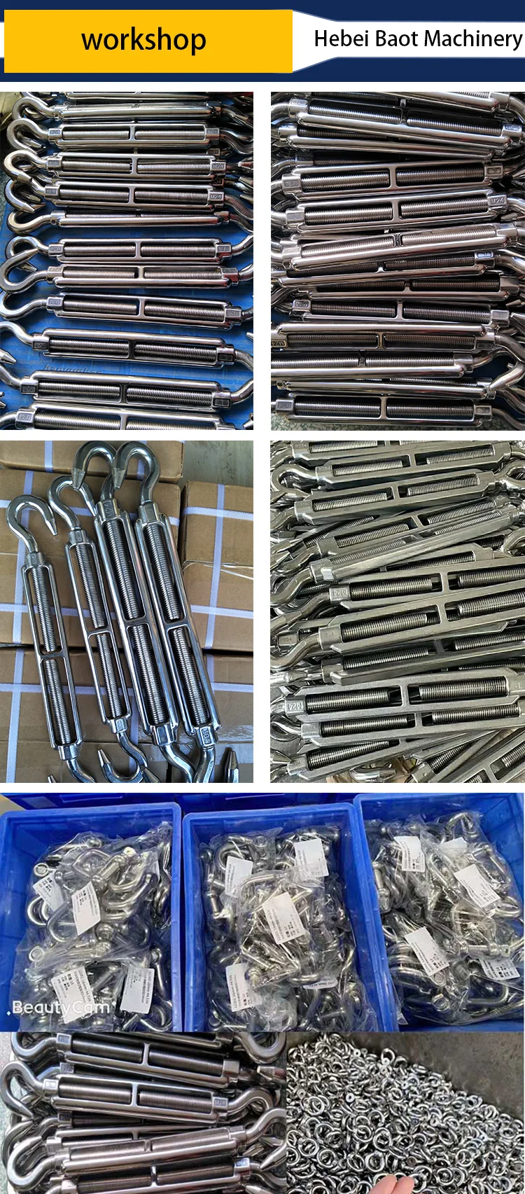 M6 Wire Cable Tensioner Stainless Steel Open Body Hook Eye Turnbuckle ...