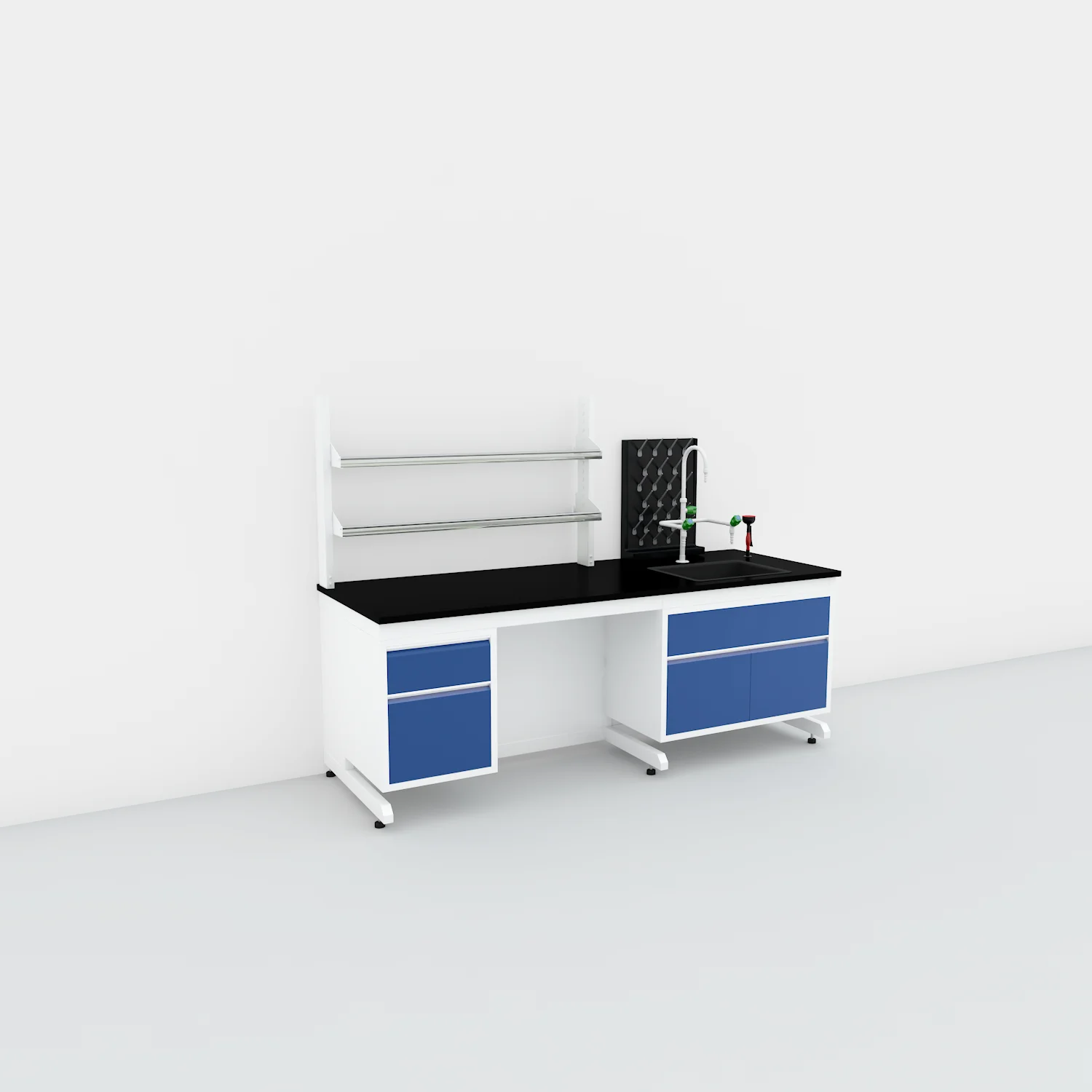 Floor-mounted Laboratory Furniture Wall Bench Work Station Steel Lab ...