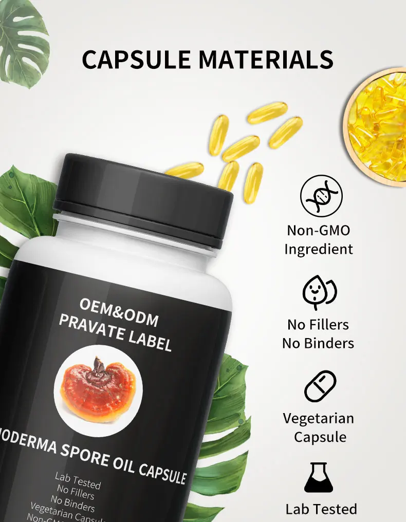 High Triterpenes Ganoderma Spore Oil Reishi Spore Oil Softgel For Liver ...