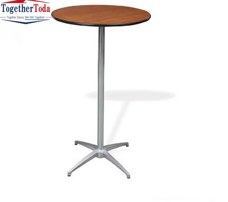 Modern Solid Wood Cocktail Round bar Counter Wine Party Fixed High bar ...