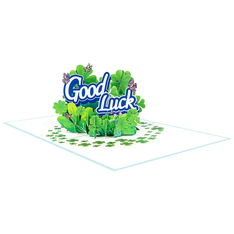 Handmade Paper Craft GOOD LUCK 3d Gifts Card Pop up Card for ...