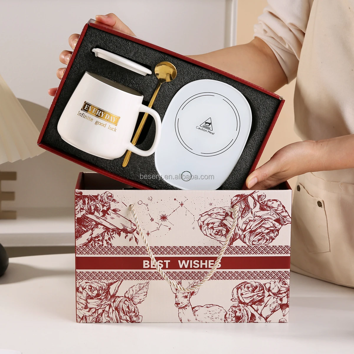 55°C Smart Electric USB Mug Warmer - Perfect Gift Set