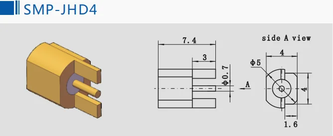 SMP Male Hermetic Sealed RF Connector - 40ghz, 50Ω