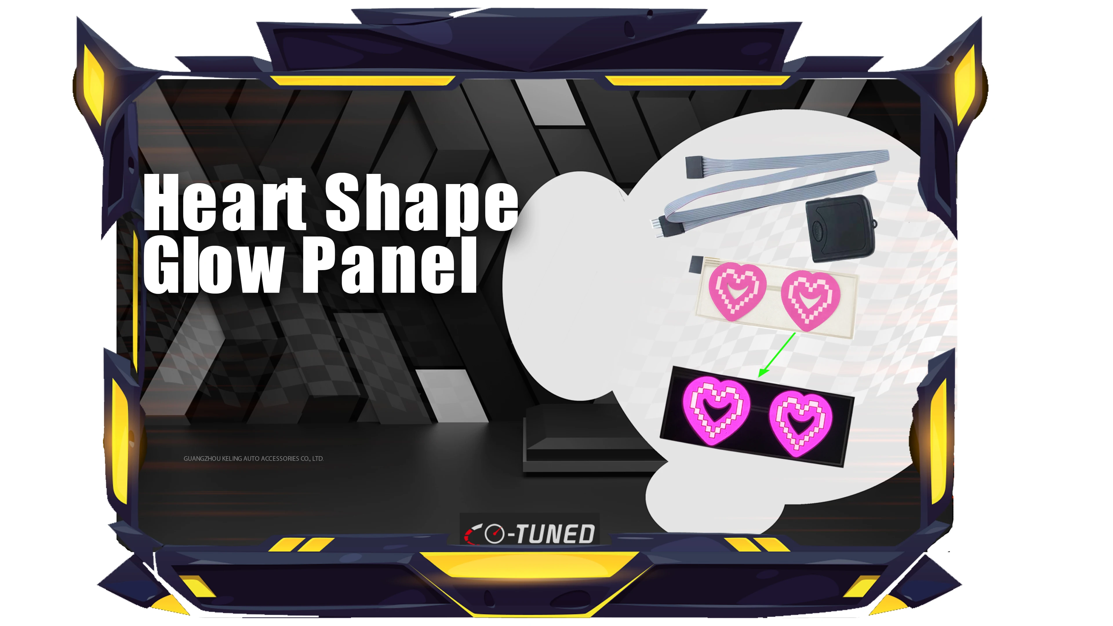 Jdm Heart Shape Glow Panel Signs Dimmable Light Up Car Window ...