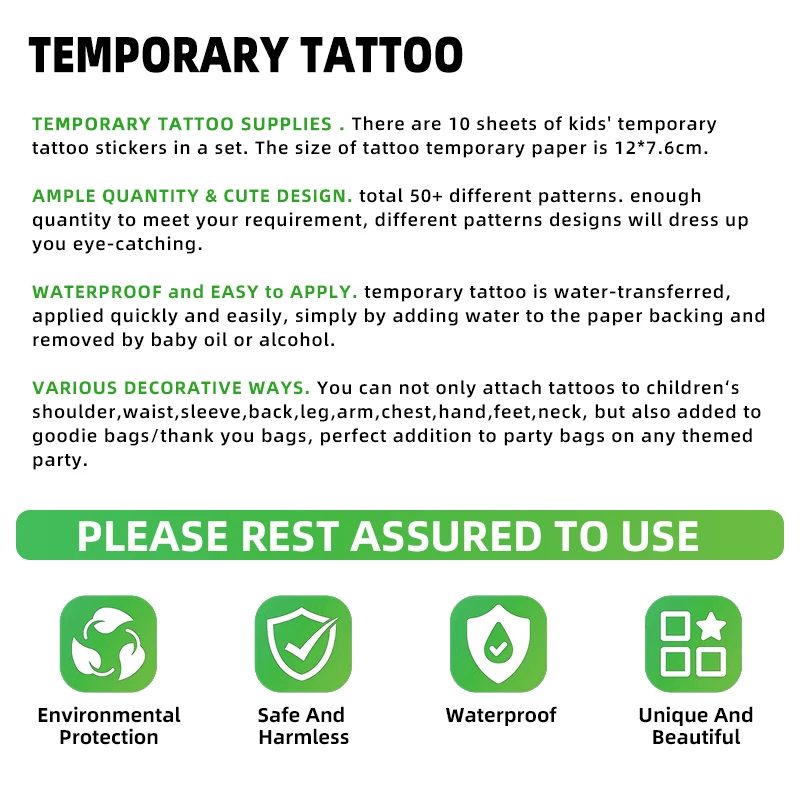 Custom World Environmental Protection Day Tattoo Sticker Waterproof ...