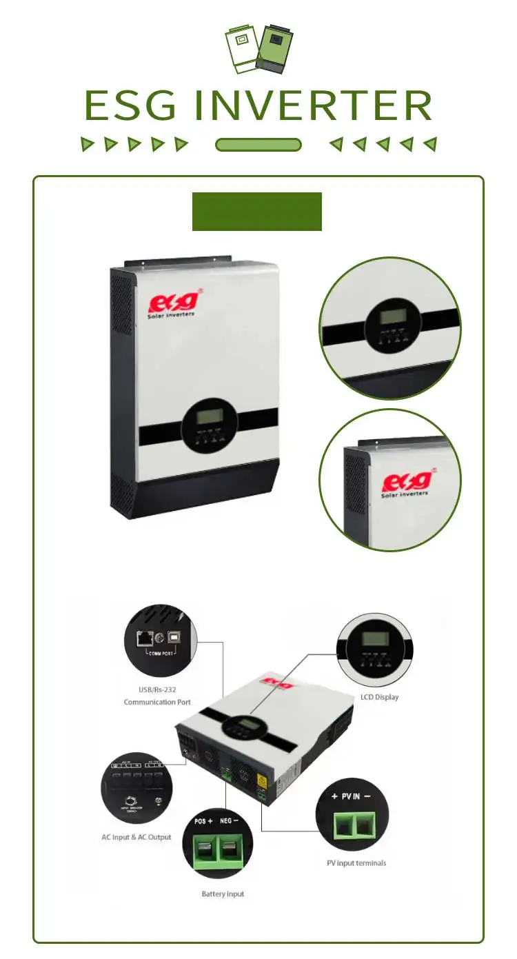 China ESG Power Storage 3Kw 5Kw 220Vac 230Vac MPPT Pure Sine Wave ...