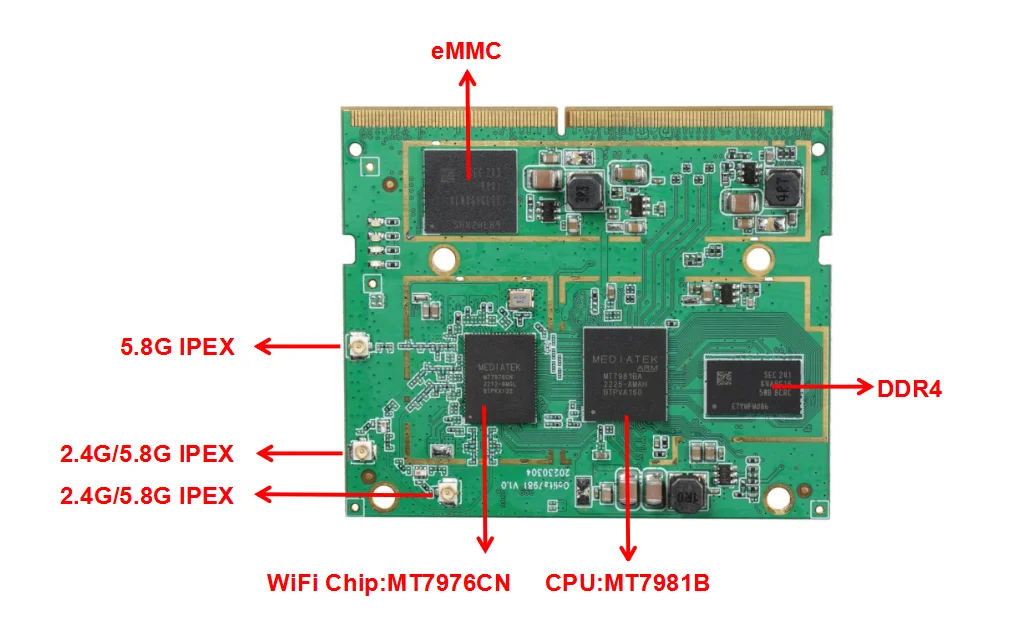 Gainstrong MT7981B Wifi 6 Module - 3000mbps Streaming Power