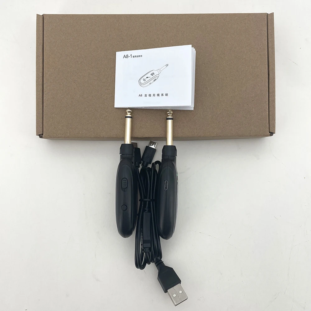 A8 Uhf Guitar Wireless System Transmitter Receiver Built-in Battery Max 50m Original Sound ...