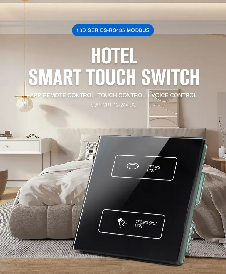 Smart Touch Wall Switch - RS485 Modbus for Hotel LED Lights
