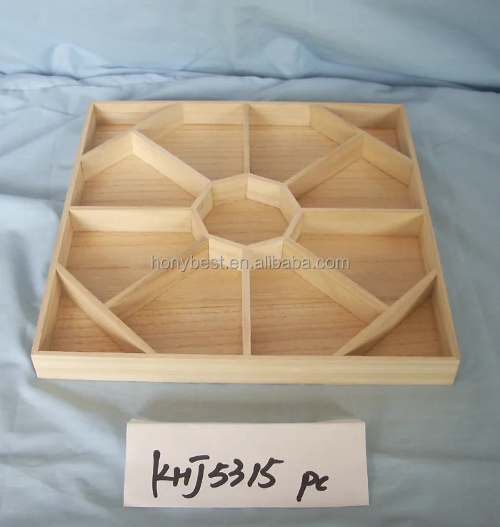 Bamboo Wood Divider Snack Serving Trays Multifunction Wooden Sorting ...
