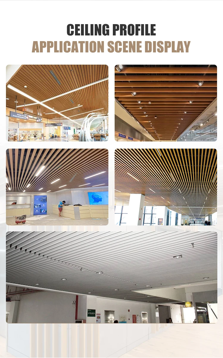 U-Shaped Aluminum Slat Ceiling Aluminum Baffle Ceiling Virtual Ceiling ...