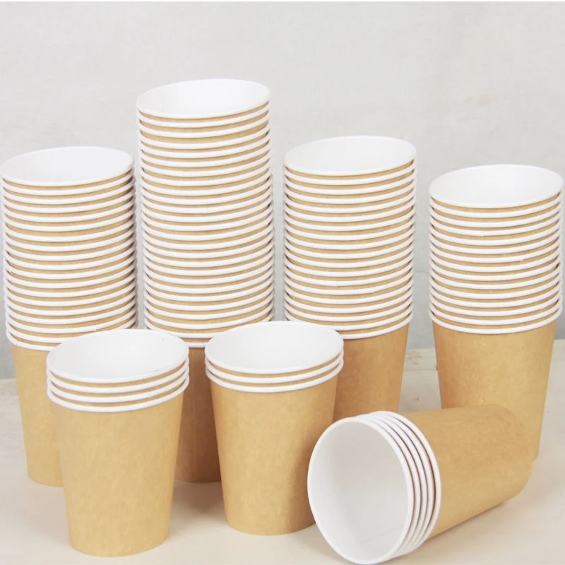 Cafe Desechables 6oz 8oz Biodegradable Cardboard Coffee Cup With Lid 12 ...