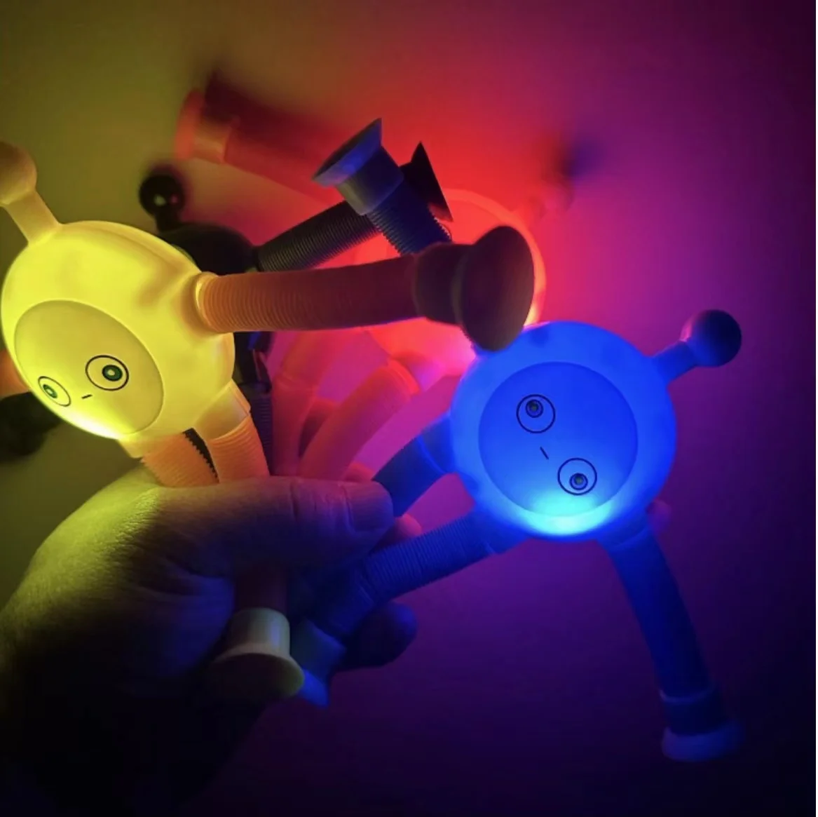 Dog Telescopic Pop Tube Versatile Robot Luminous Stretch Sucker Pop ...