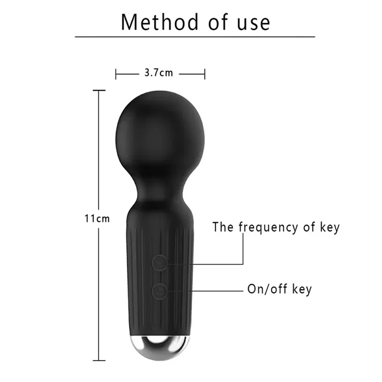 Cute Mini Rechargeable 360 Degree Bendable 20 Frequency Vibration Cordless Vibrating Av Stick ...