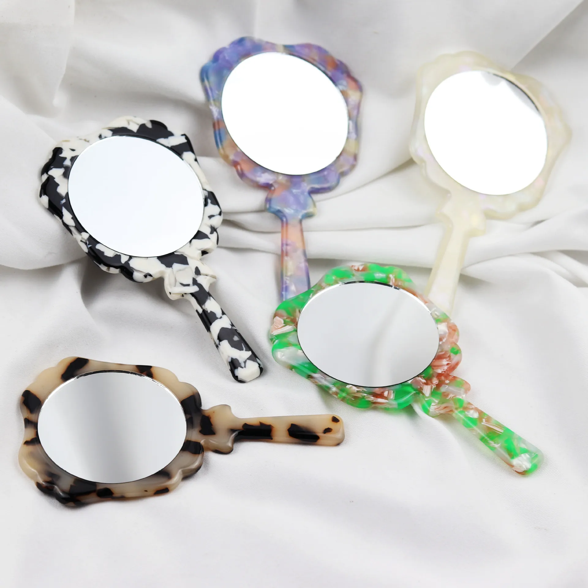 11cm*6.5cm Retro Portable Cellulose Acetate Plate Geometric Mirror ...