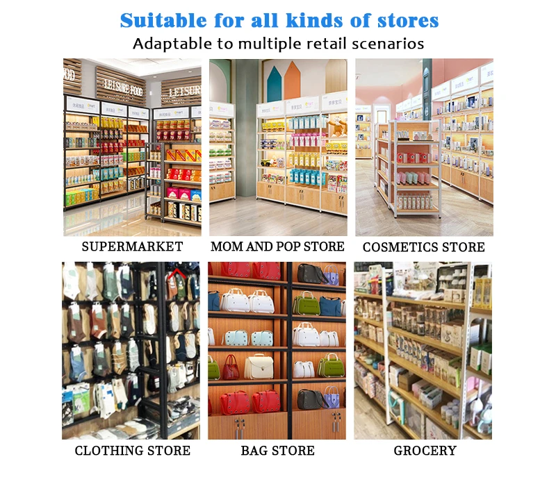 MINISO Adjustable MDF and Steel Display Shelves Light Duty Single-Sided ...