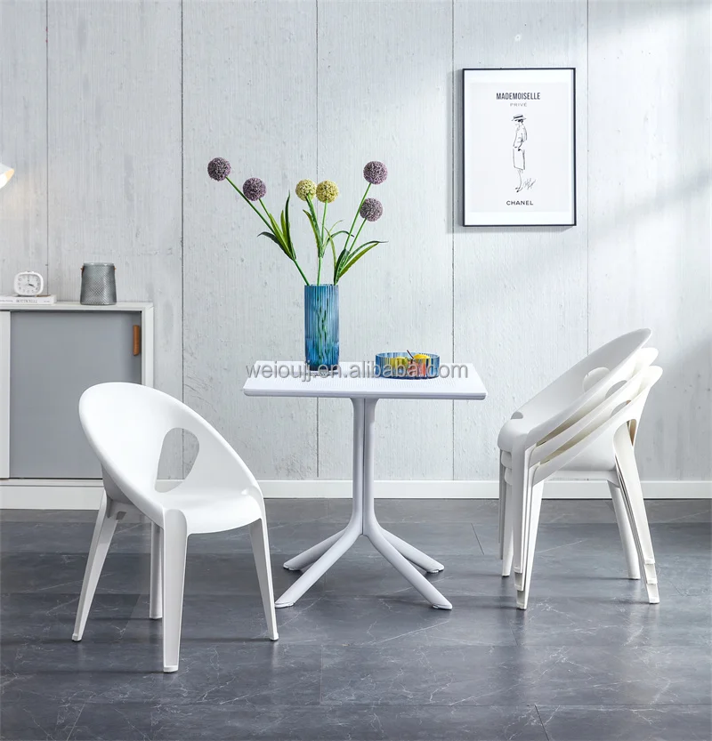 Modern Outdoor Using PP Top Coffee Table Dining Table Plastic Table ...