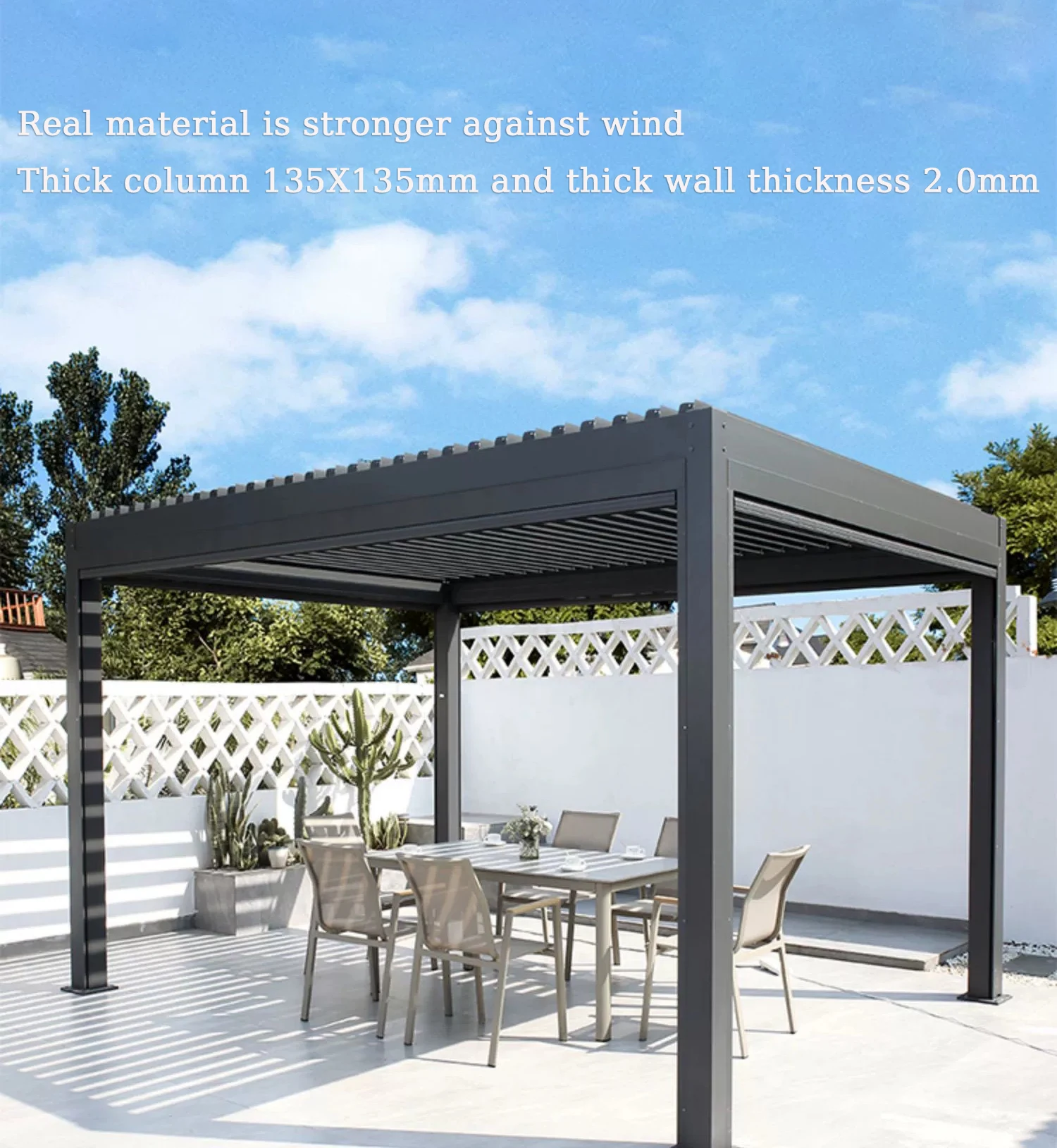 Pavilion Outdoor Courtyard Electric Shutter Flip Canopy