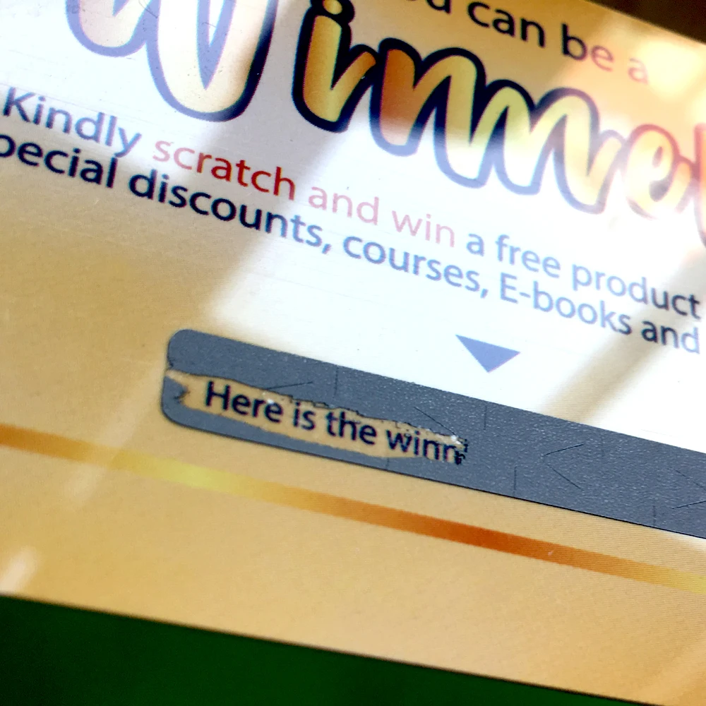 Custom Water Proof Cr80 Plastic Scratch Off Cards Print Barcode Qr Code ...