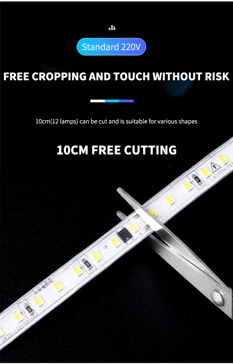 LED Flexible Strip Light 220V - IP65 Waterproof Lighting