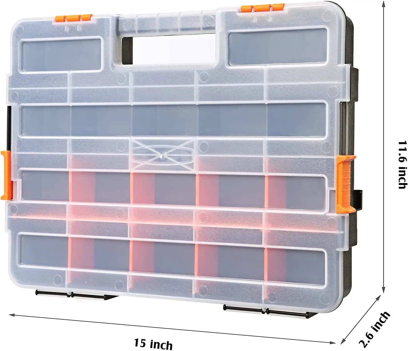 Customizable 34-Compartment Plastic Tool Box Organizer - Double Side ...
