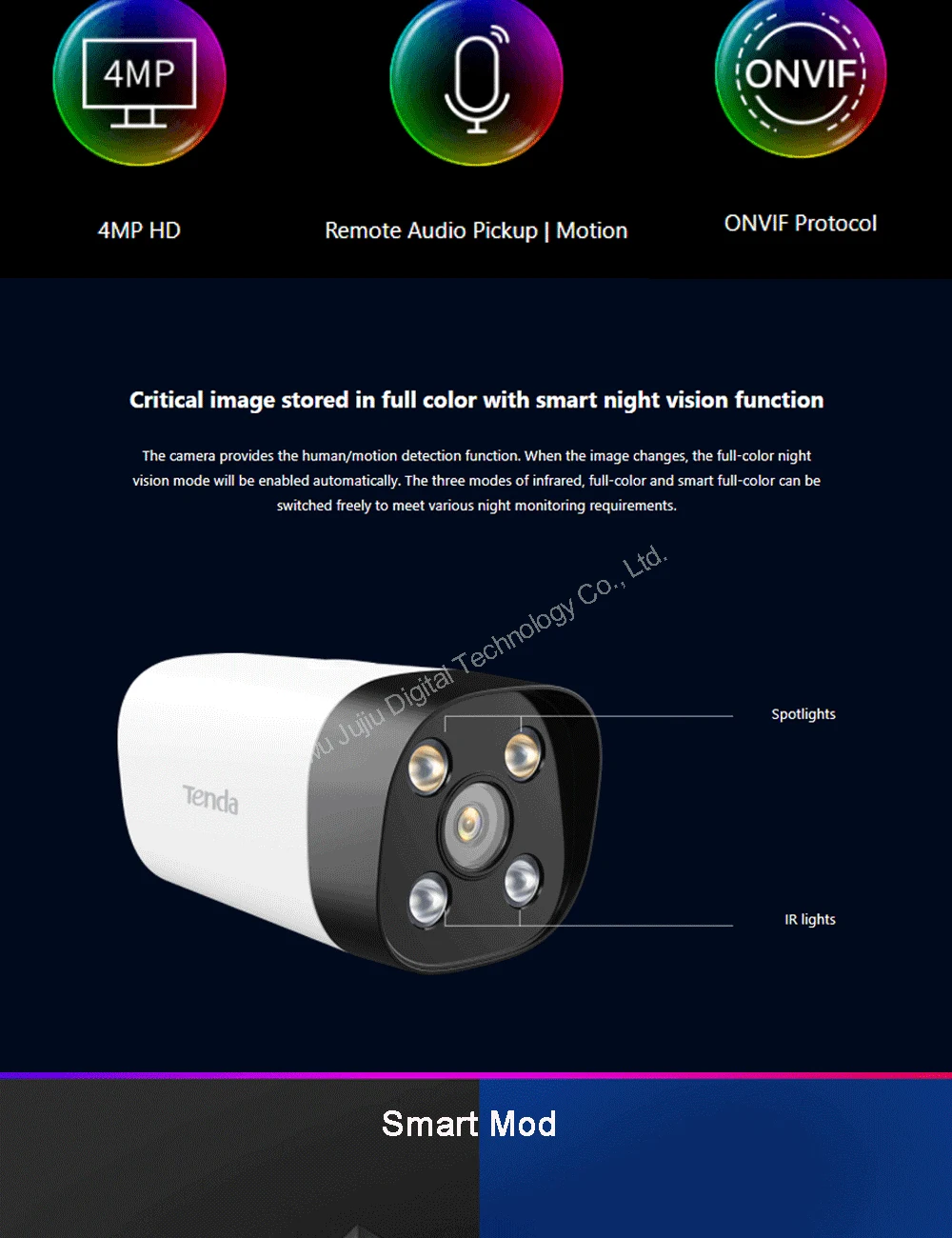 Tenda IT7-LCS 4MP Infrared Bullet Security Camera - IP67 Waterproof