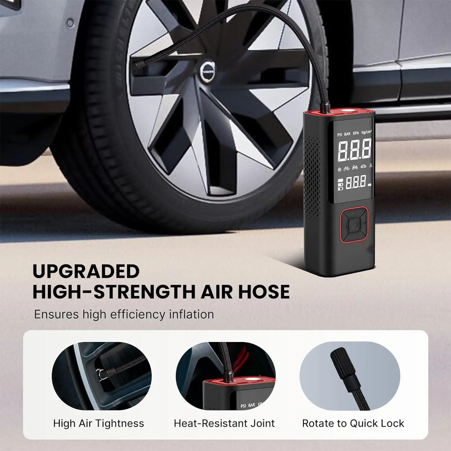 12V Tire Inflator - Mini Electric Hand Held Air Compressor