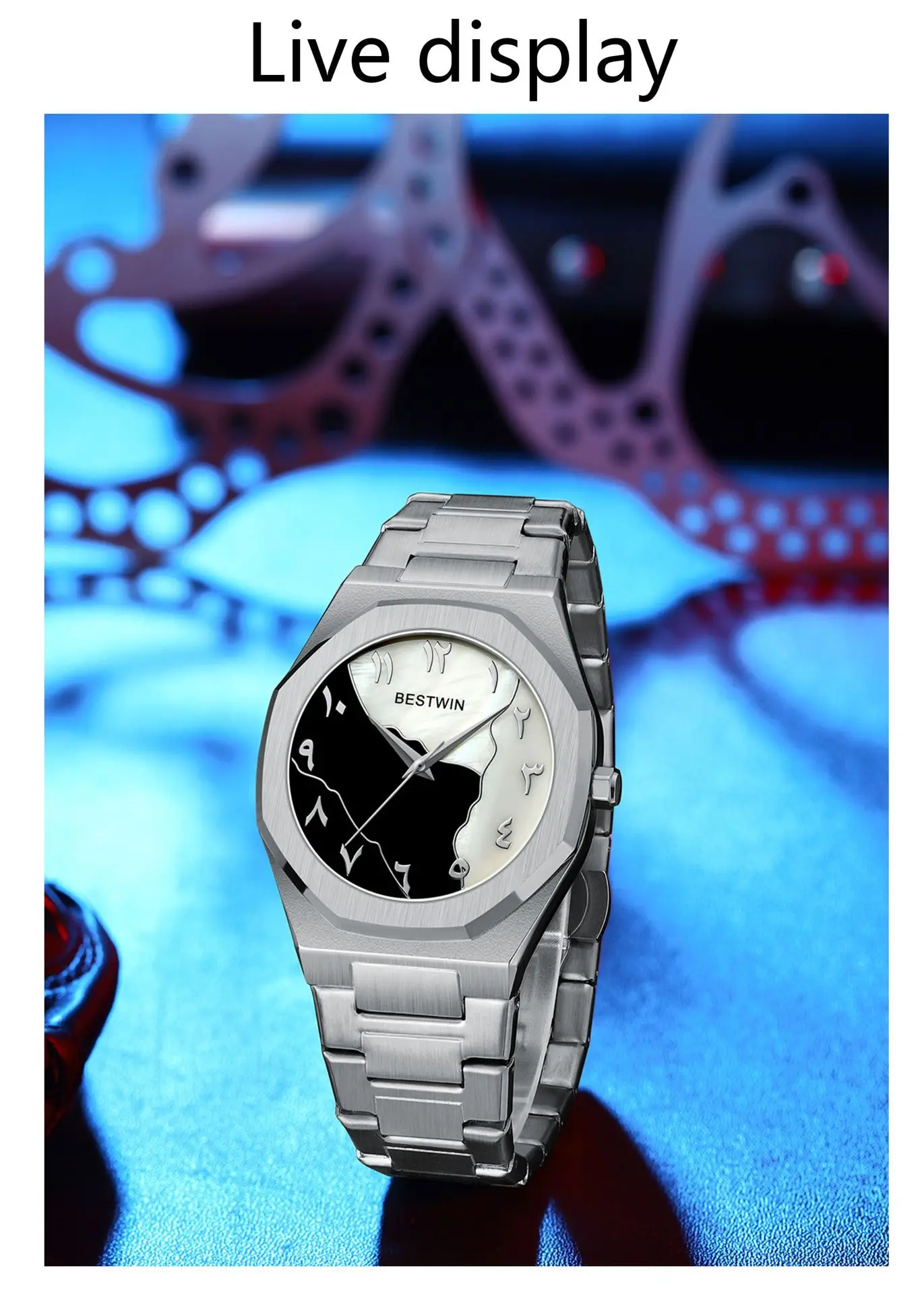 Custom Stainless Steel Quartz Watch for Men - Bestwin QT745 with Arabic ...