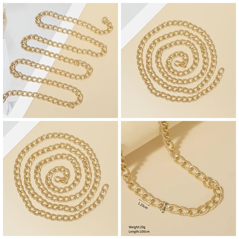 Wholesale Light Gold Metal Nk Chain Handmade Waist Chain Aluminum Curb ...