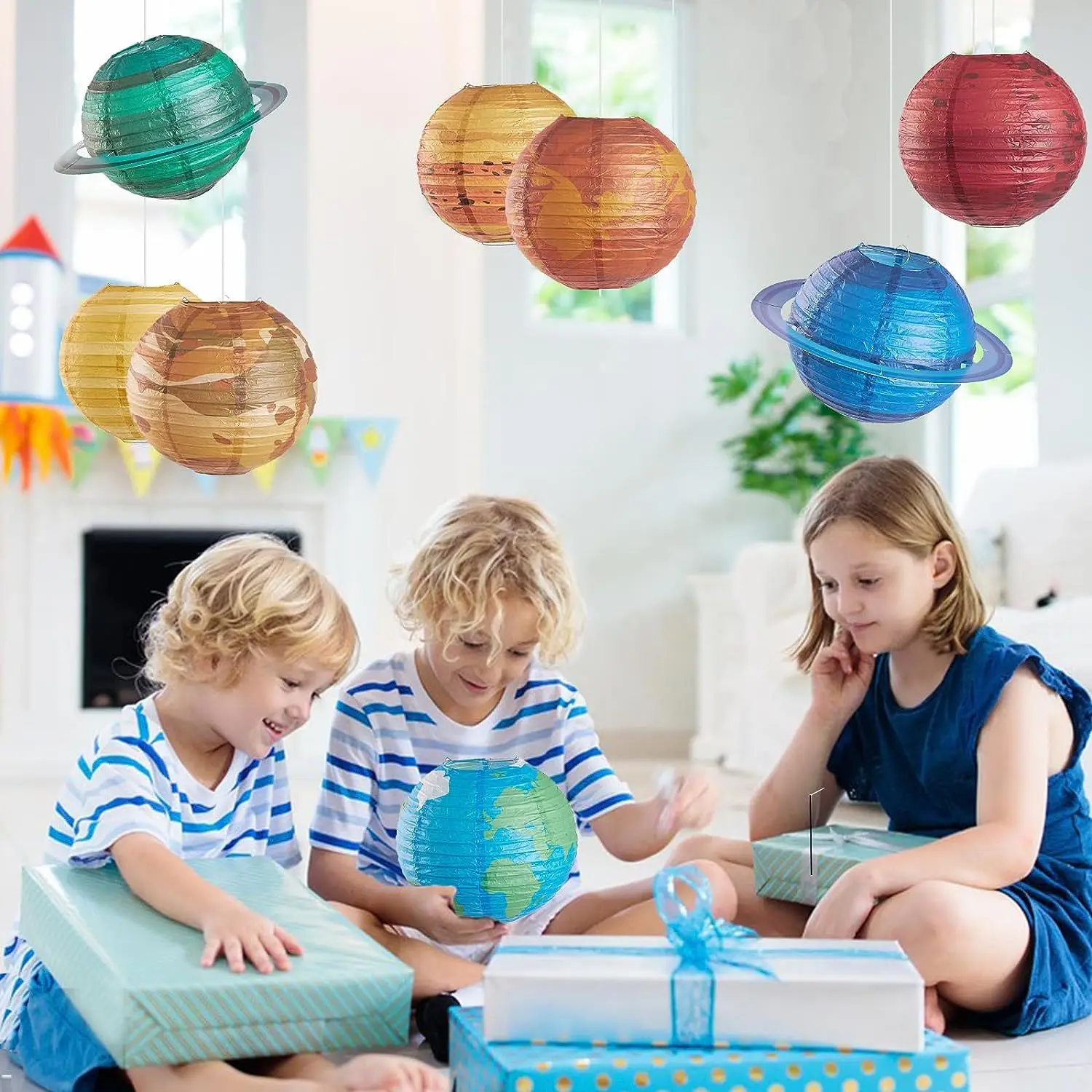 Nicro Space Themed Solar System Planet Lamp Birthday Party Decoration ...
