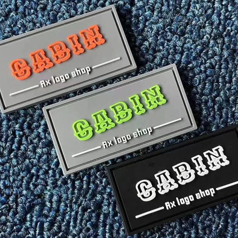 Custom Brand Logo Silicone Labels - Debossed PVC Iron-On for Apparel ...