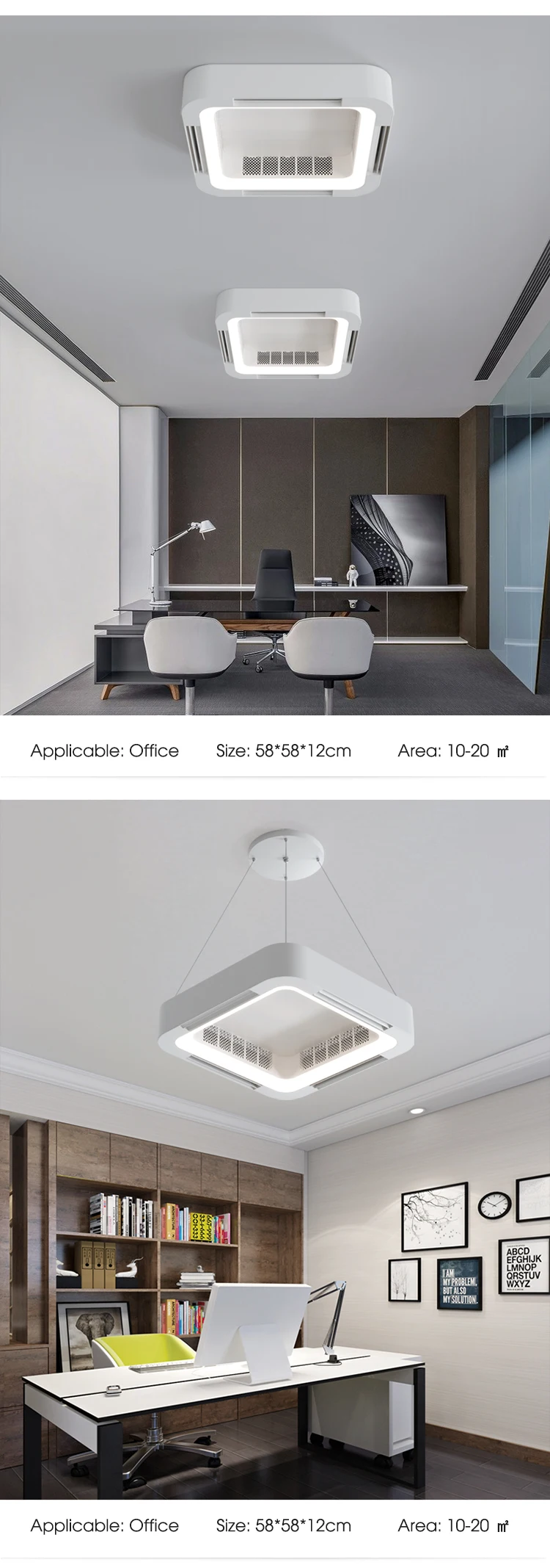 110V 220V Office Ceiling Fan with LED Light & Remote Control