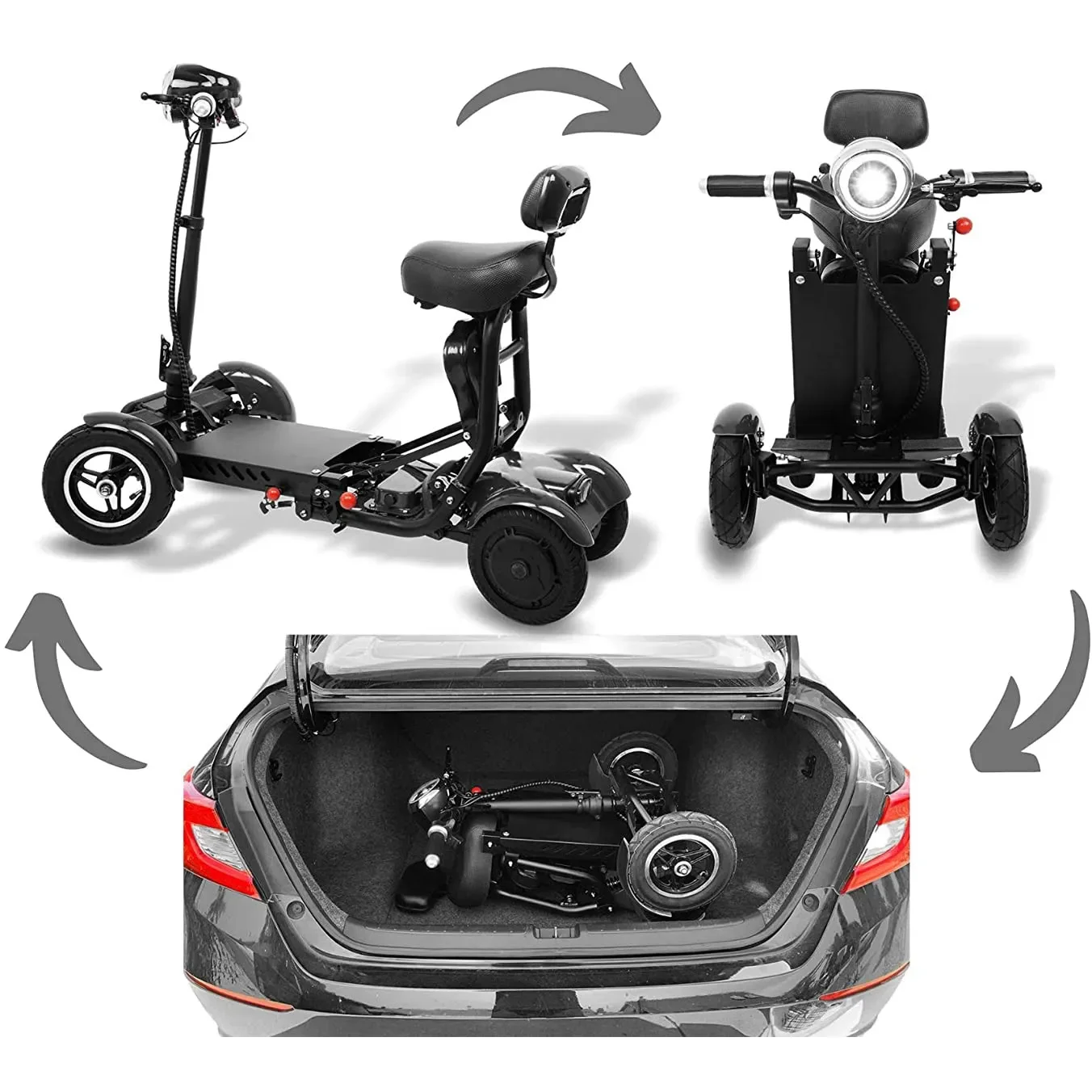Outdoor 4 Wheels Leisure Fashion Elderly Mobility Scooter Power ...