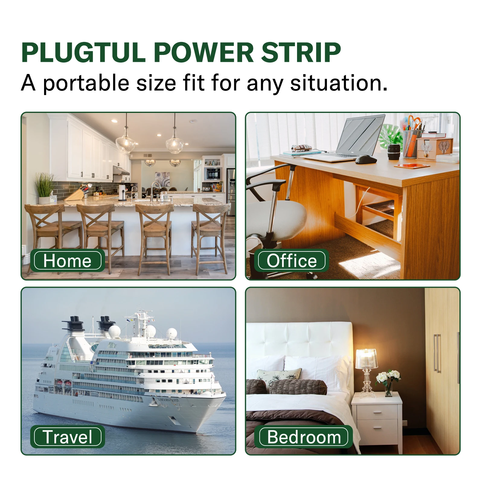 Us Multi Plug Desktop Surge Protector 8 Outlets Power Strip Desk Mount ...