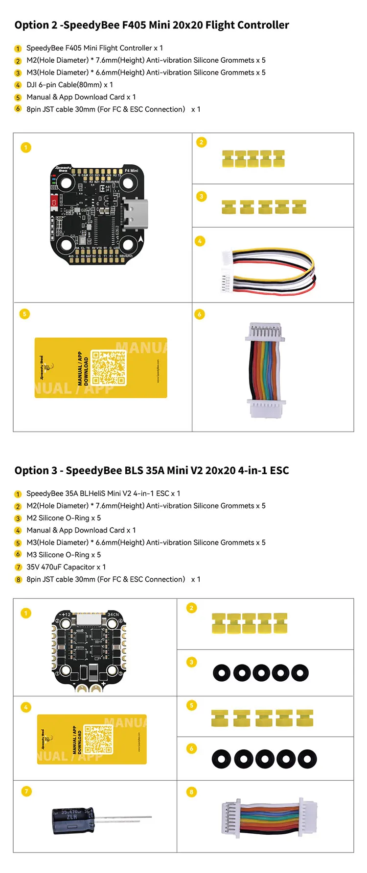Speedybee F405 Mini Bls 35a 20x20mm F405 Mini Fc Bls 35a Mini V2 4-in-1 ...