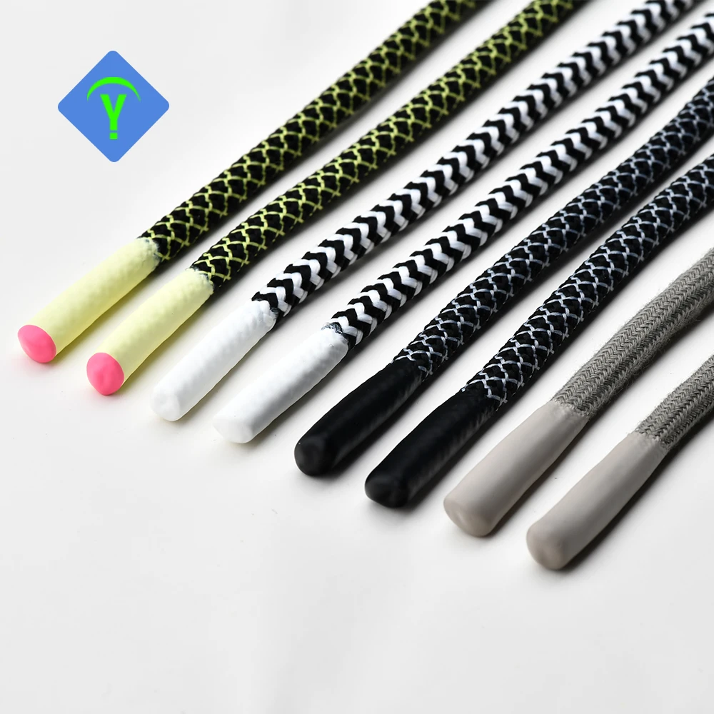 Factory Custom Hoodie Strings Polyester Cords Round Silicone Dipping ...