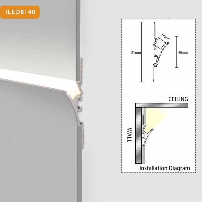 Iled8140 Architectural Gypsum Plaster Ceiling Wall Aluminium Led ...