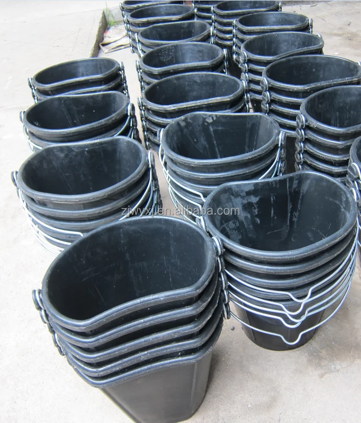 High Quality Recycled Rubber Bucket,Tyre Flat Back Rubber Feeder Barrel ...