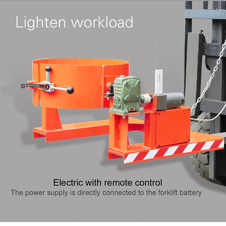 Forklift Geared Electric Drum Rotator Tilter