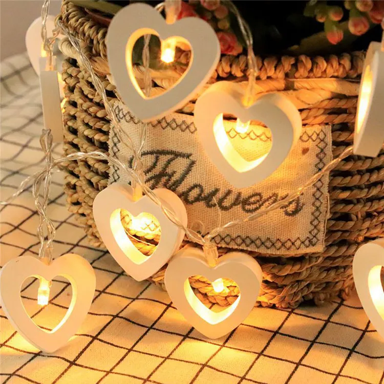 Red Heart Decorative Wedding EU Plug Heart Shaped Curtain Light Fairy ...
