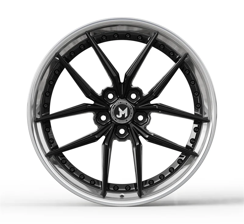 H R E 20 Inch 5x114.3 Gloss Black Machined Spoke 2 Piece Car Forged ...