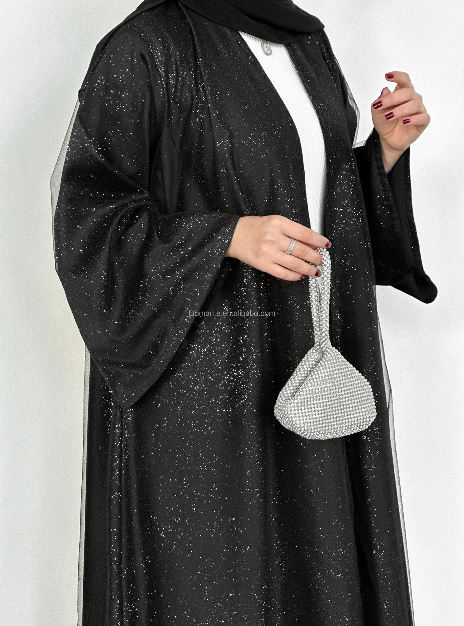 Abaya Manufacturer Custom Muslim Dubai Black Abaya With Glitter ...