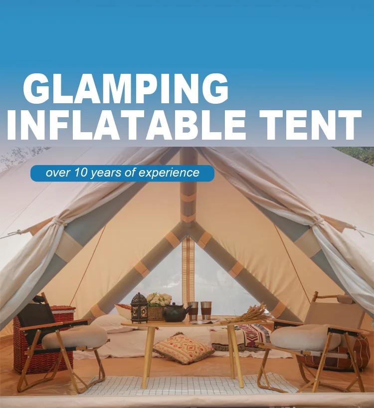 Glamping Canvas Inflatable Outdoor Camping Camper Tent, Customized ...