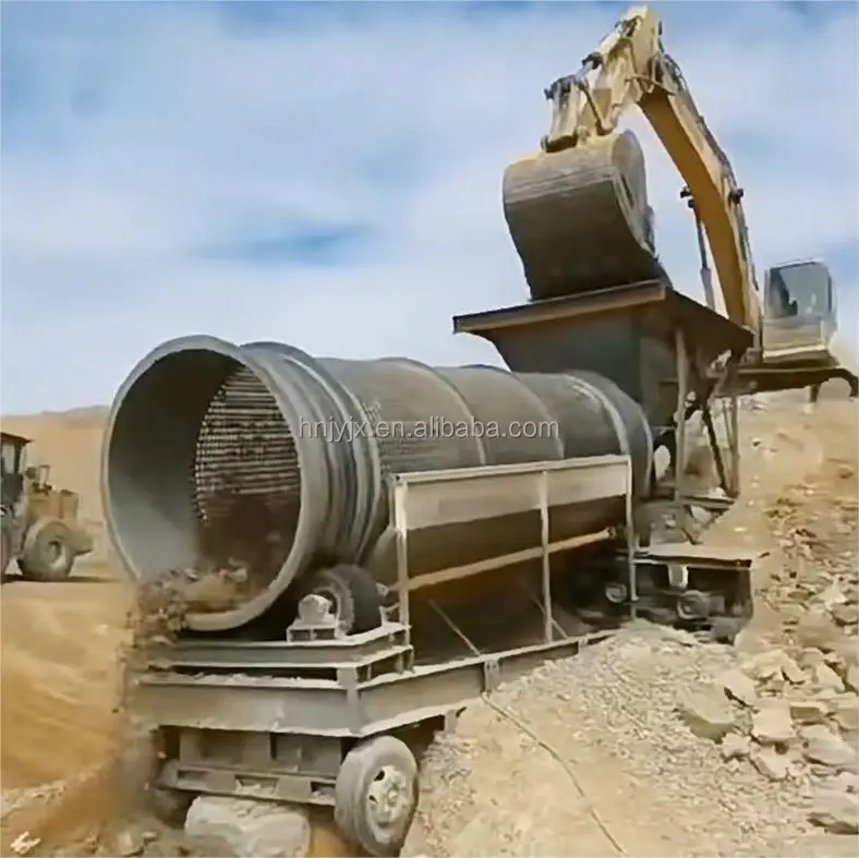 Sand Stone Rotary Drum Screening Machine - Mobile Trommel Screen ...