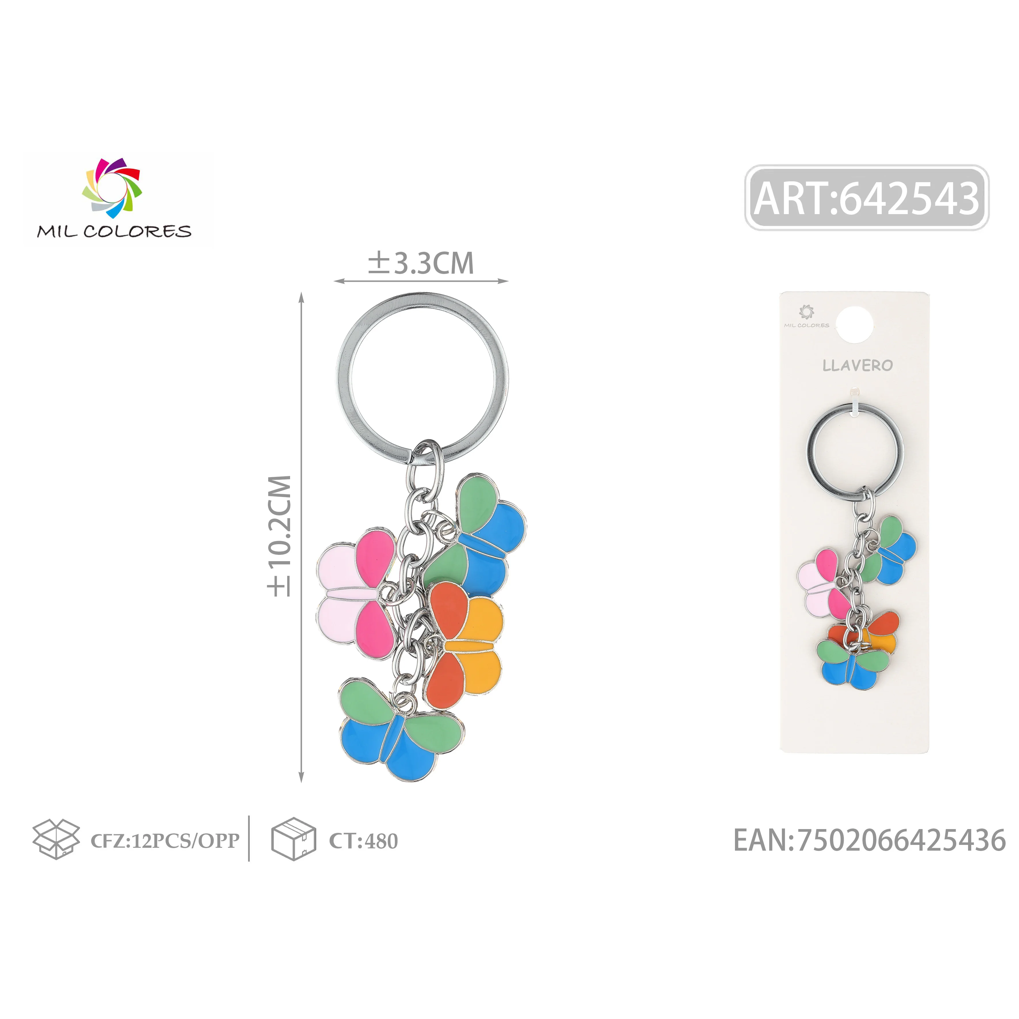 Butterfly Drop Oil Keychain Durable Alloy Resin Featuring Dog Panda ...