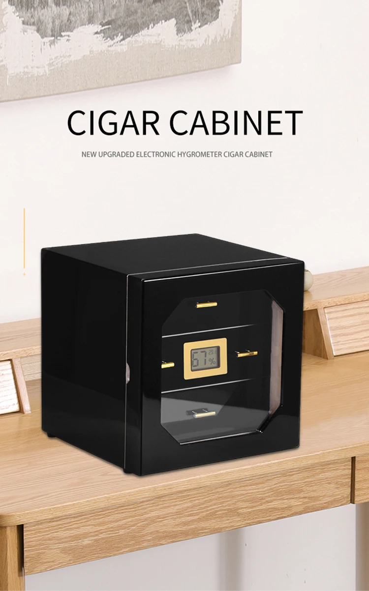 Luxury Cigar Humidor Big Capacity Sliding Glass Display Door Spanish ...